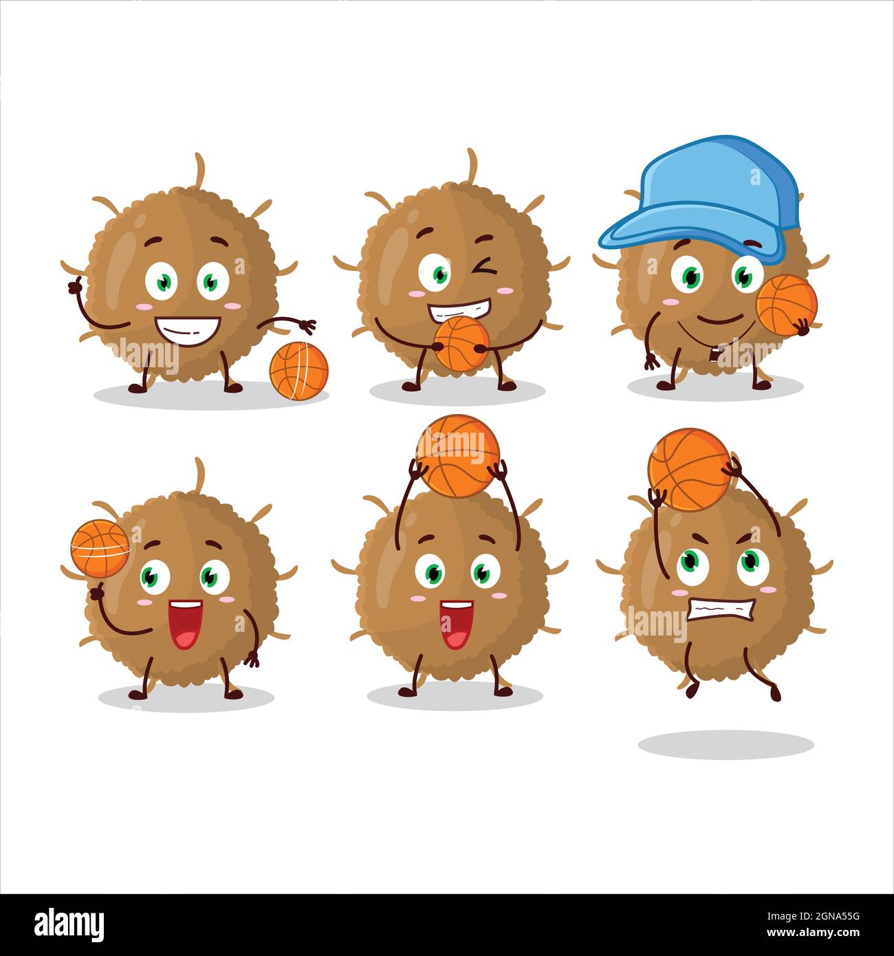 Talented beta coronavirus cartoon character as a basketball athlete ...