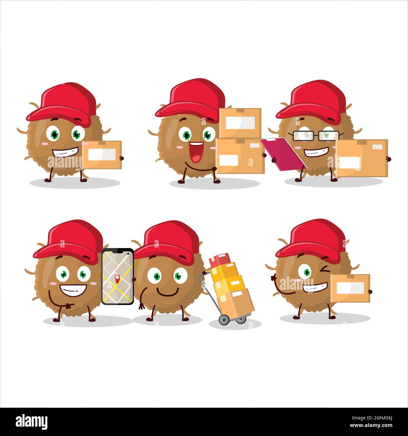 Cartoon character design of beta coronavirus working as a courier ...