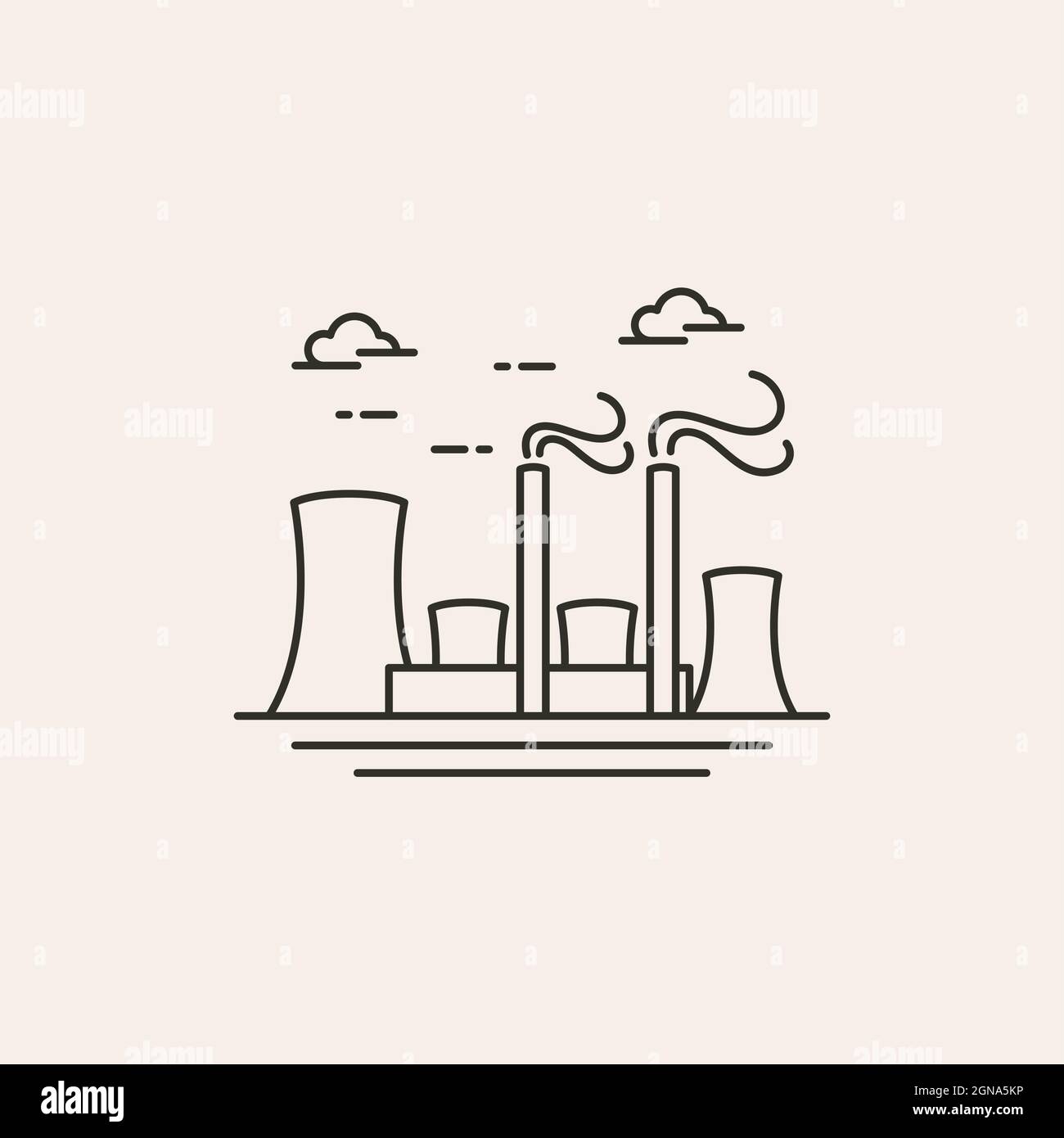 Line art Factory building logo design. Modern industrial logo design ...