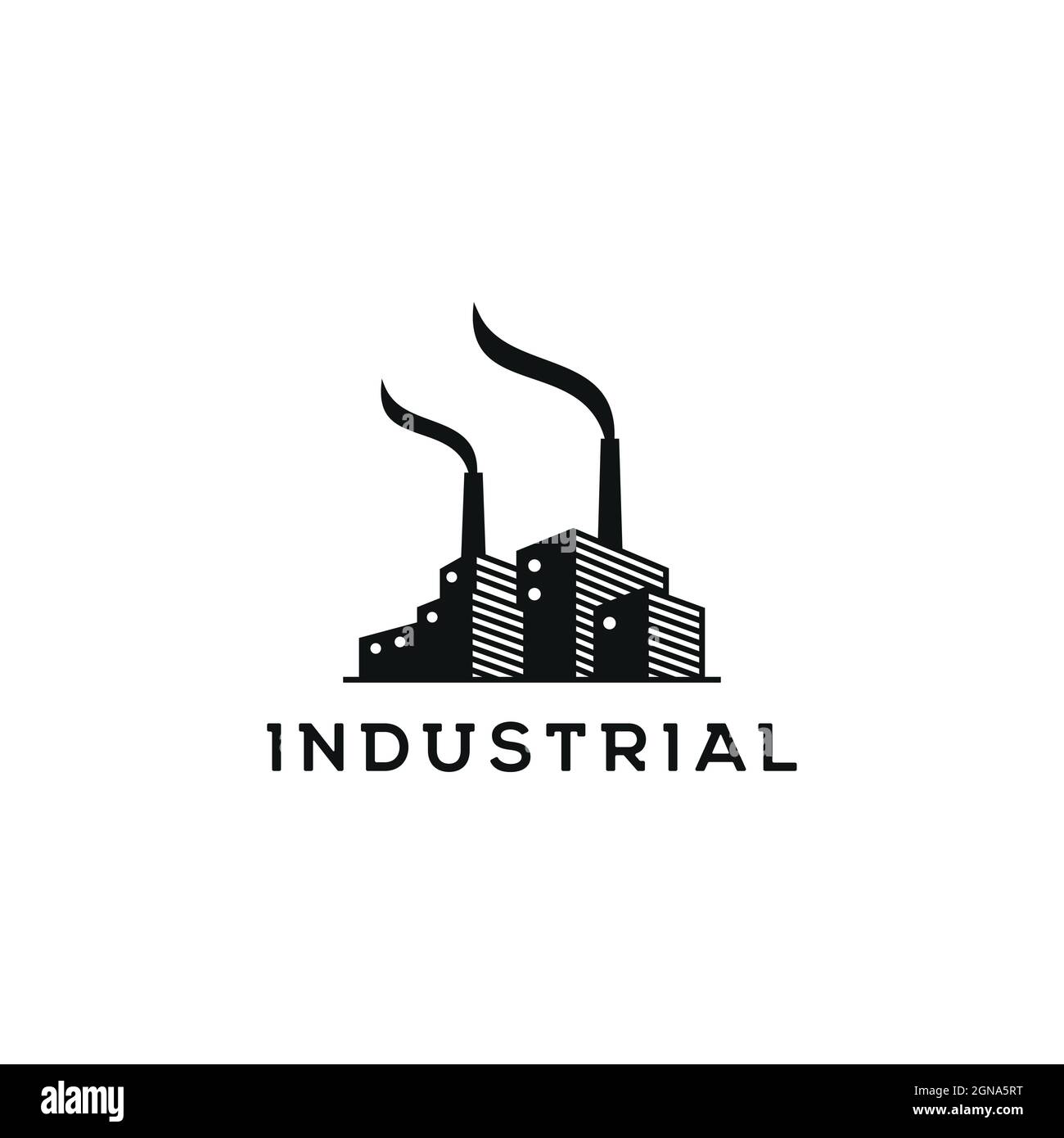 Factory building logo design. Modern industrial logo design Stock ...
