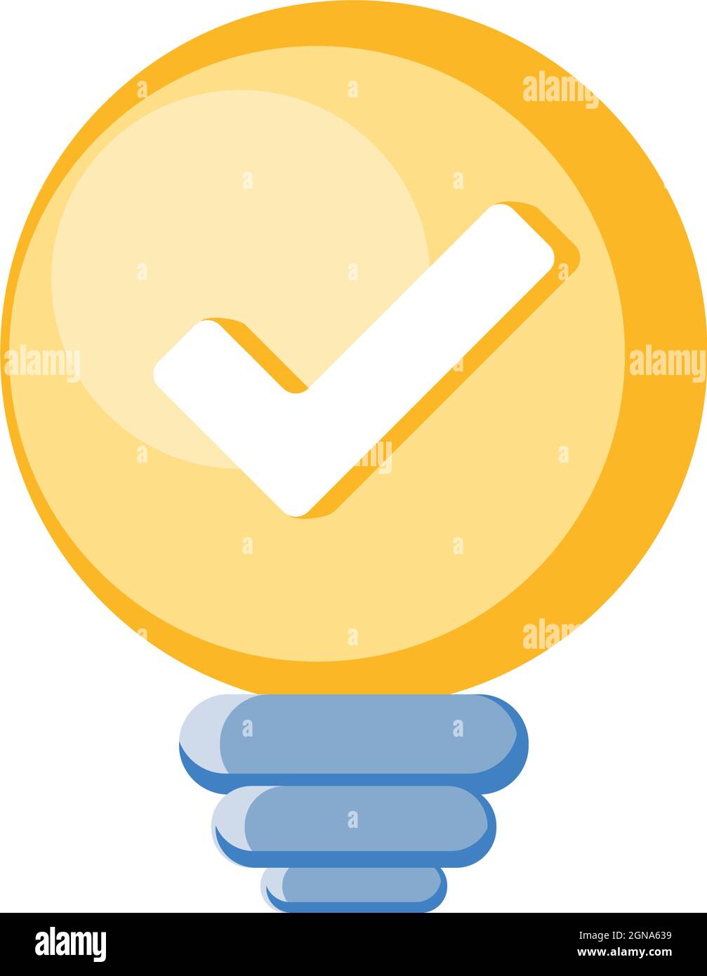 Lightbulb check mark icon Cut Out Stock Images & Pictures - Alamy