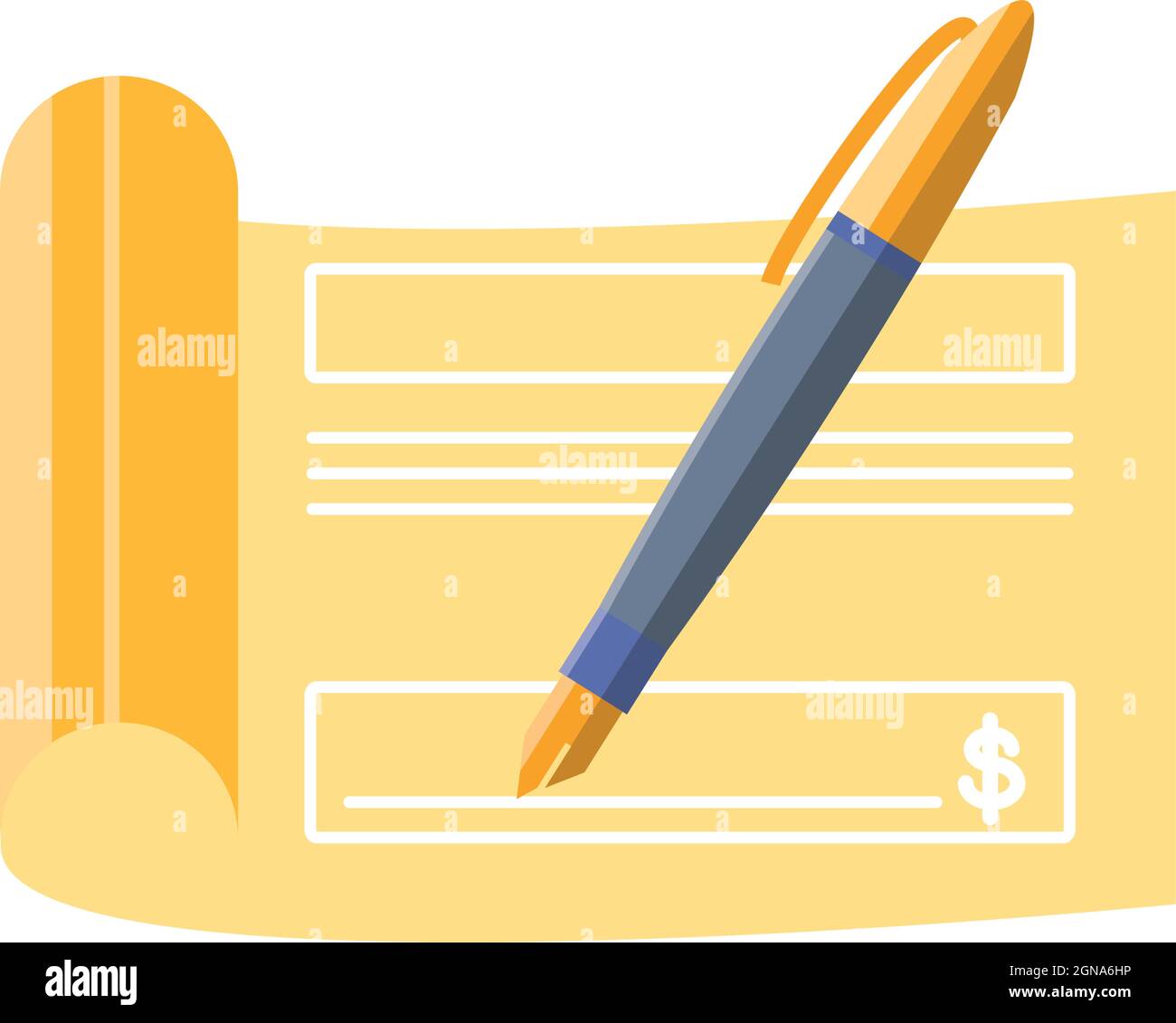 bank check and pen Stock Vector Image & Art - Alamy