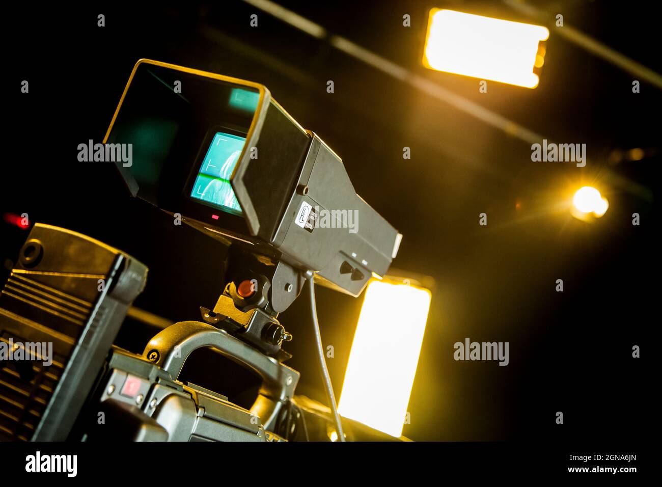 abstract of recording studio equipment video lights broadcast tv ...