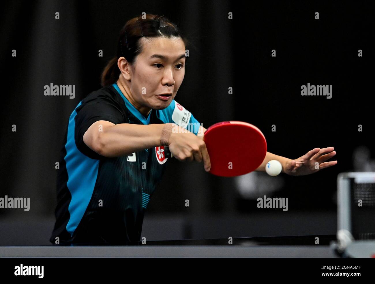 Doha, Qatar. 23rd Sep, 2021. Lee Ho Ching of China's Hong Kong competes ...