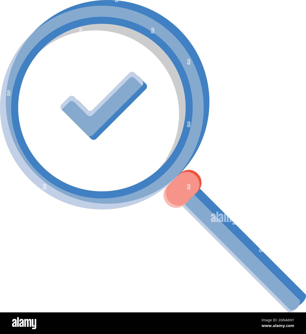 check mark in magnifier Stock Vector Image & Art - Alamy