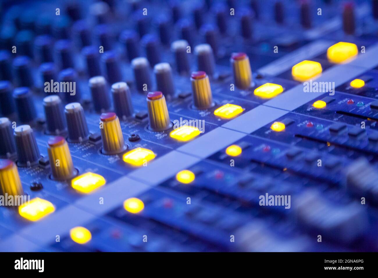 close up of audio console recording studio equalizer radio audio Stock ...