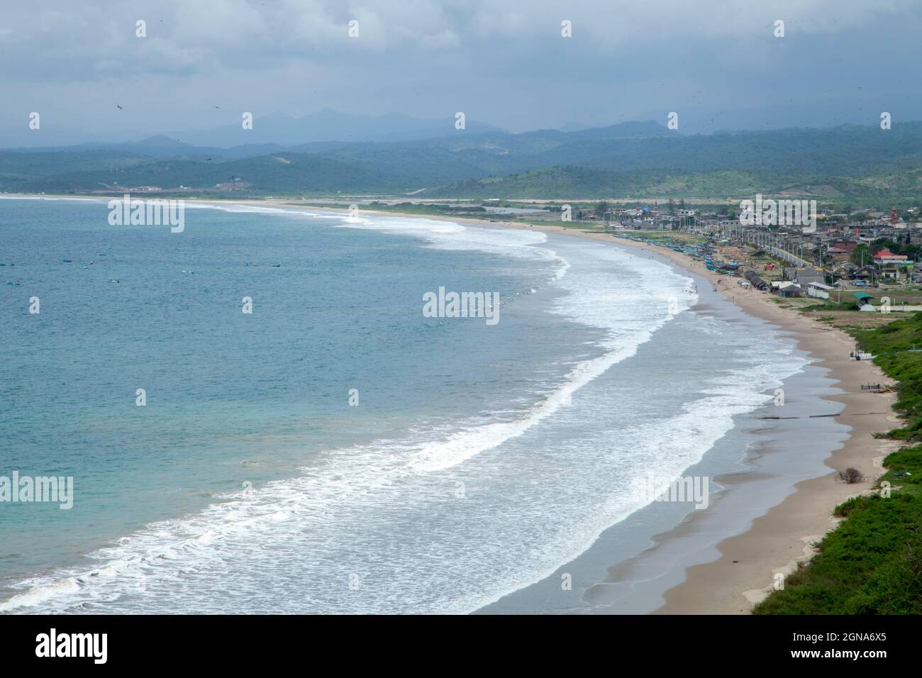 aerial shot of Ecuadorian beach shore Ecuador ruta del sol Stock Photo ...