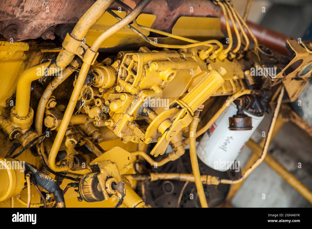 water pumping machinery yellow technology pumps big water Stock Photo ...