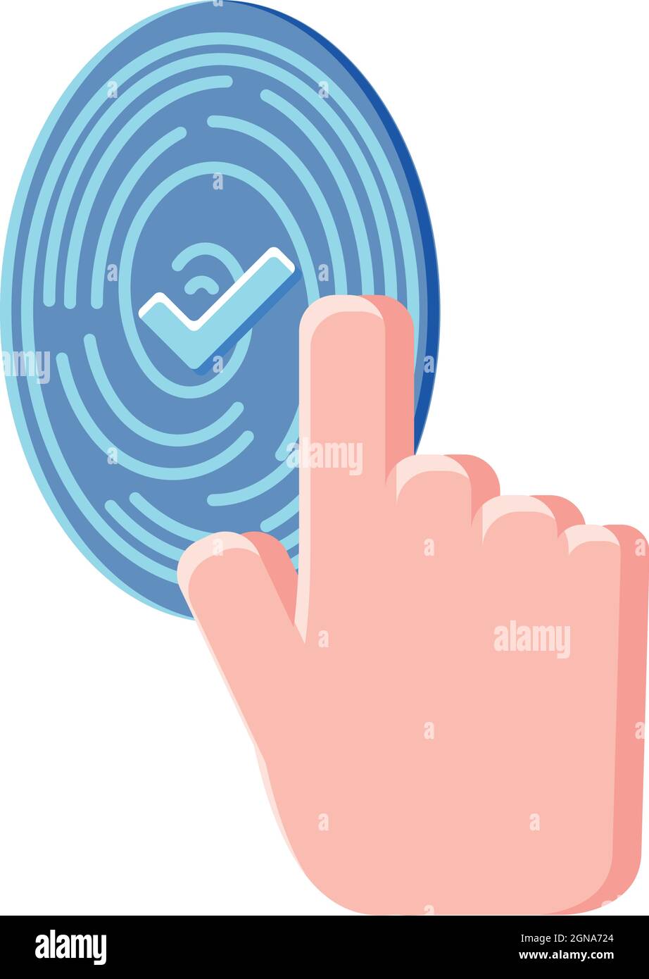 fingerprint check mark Stock Vector Image & Art - Alamy