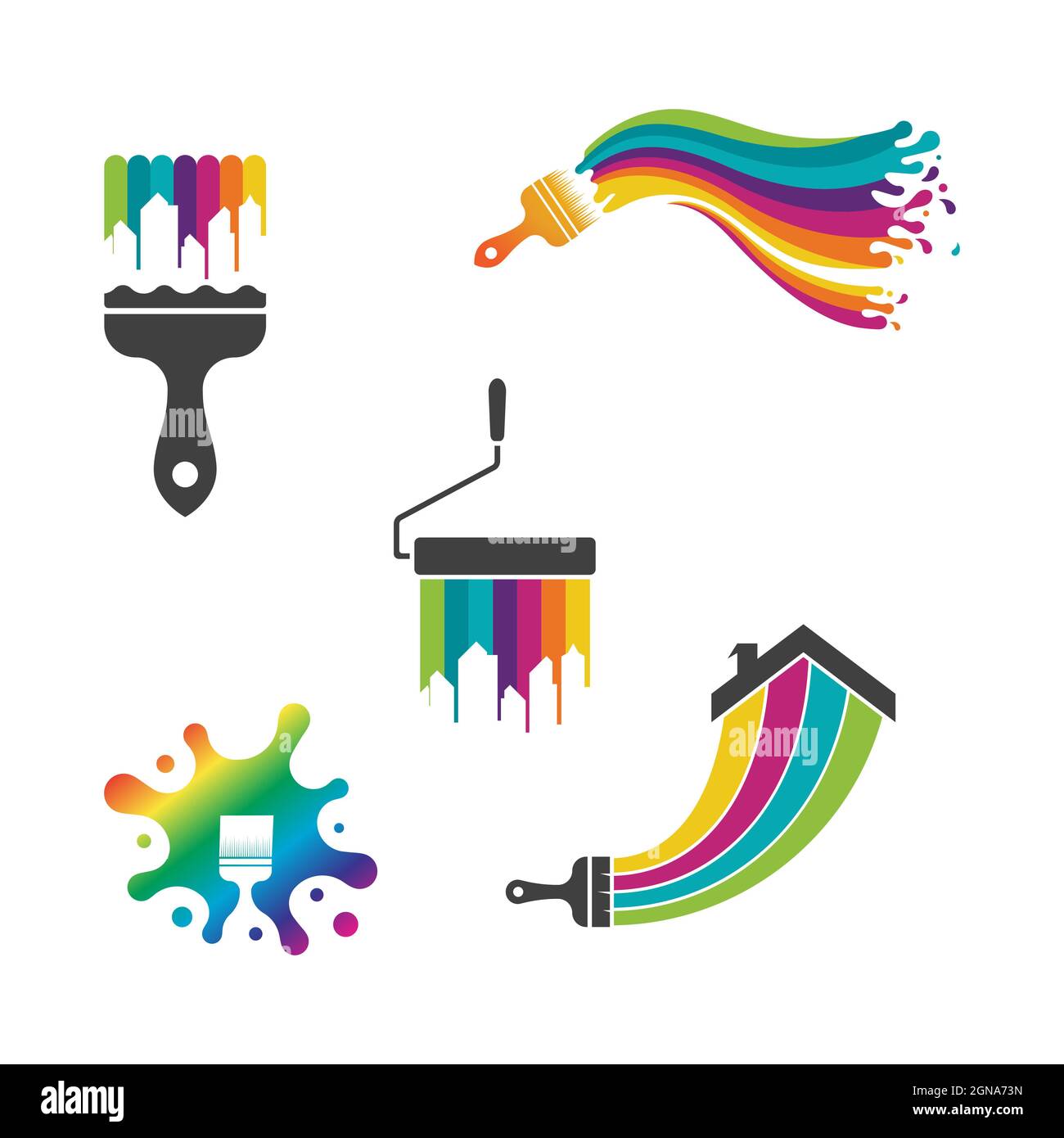 Paint Logo Template vector icon illustration design Stock Photo - Alamy