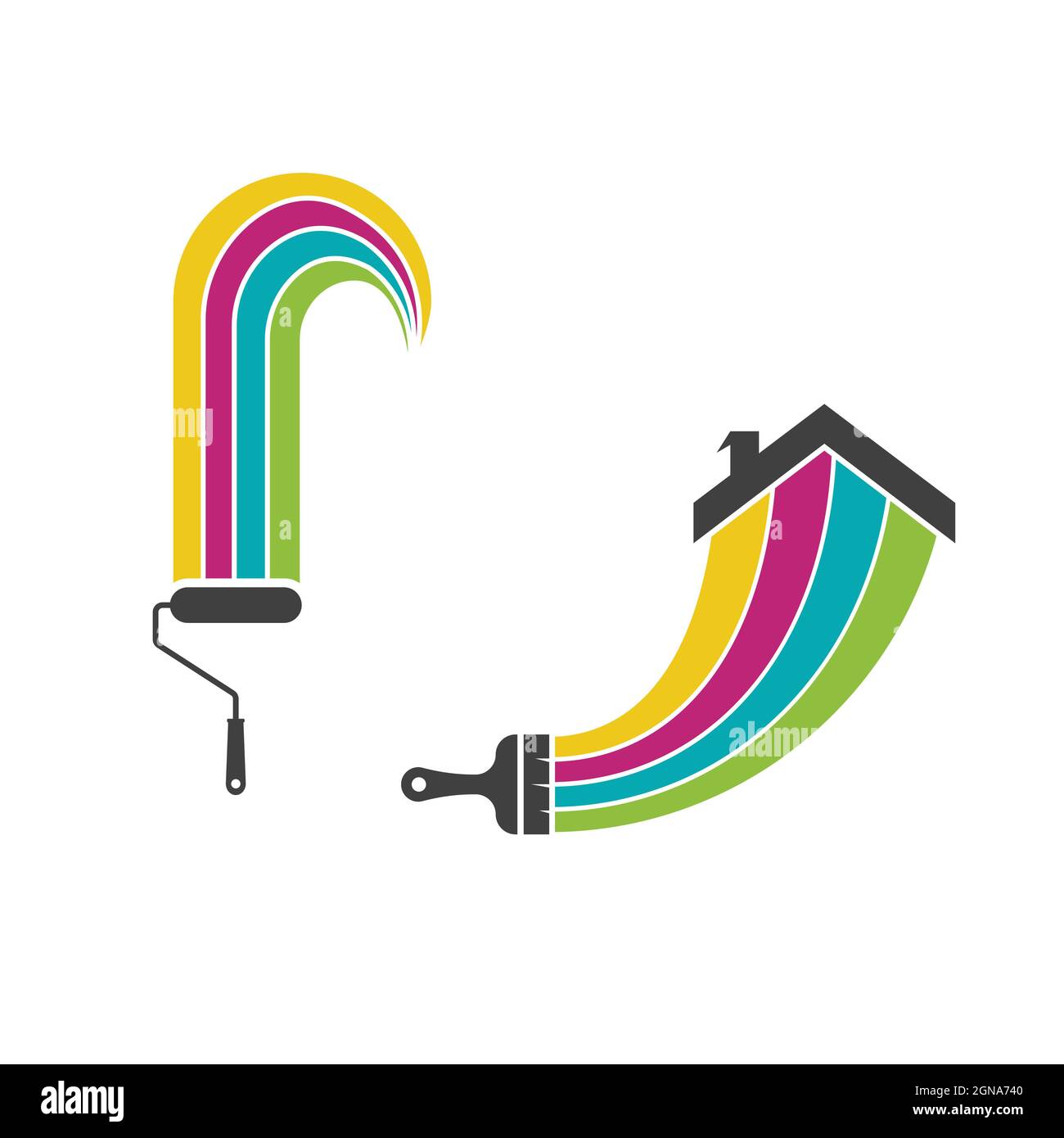 Paint Logo Template vector icon illustration design Stock Photo - Alamy