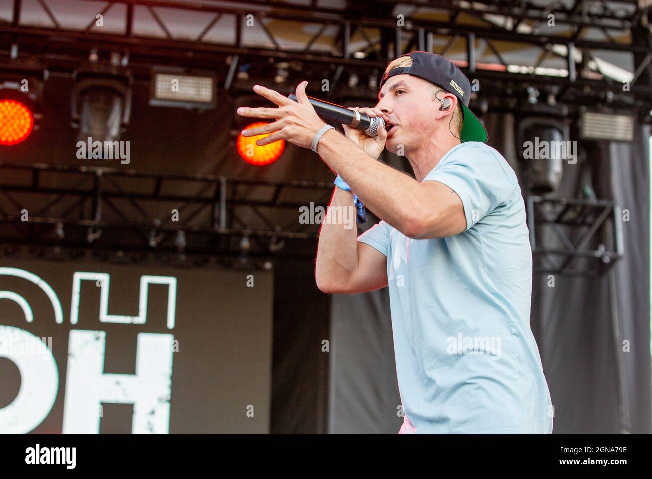 Rapper Ekoh (Jeff Thompson) during the Life Is Beautiful Music Festival ...