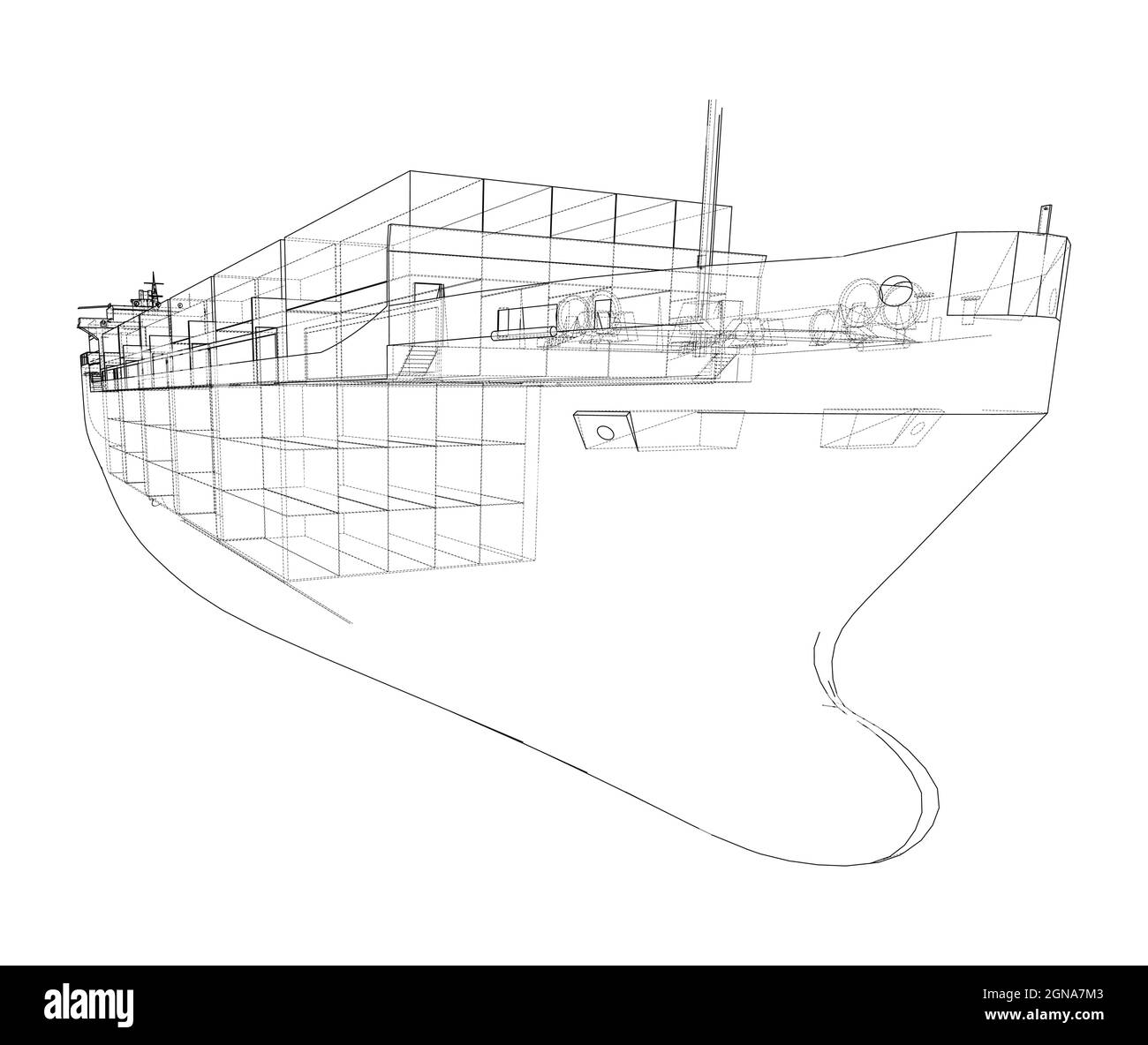 Cargo ship with containers. Vector Stock Vector Image & Art - Alamy