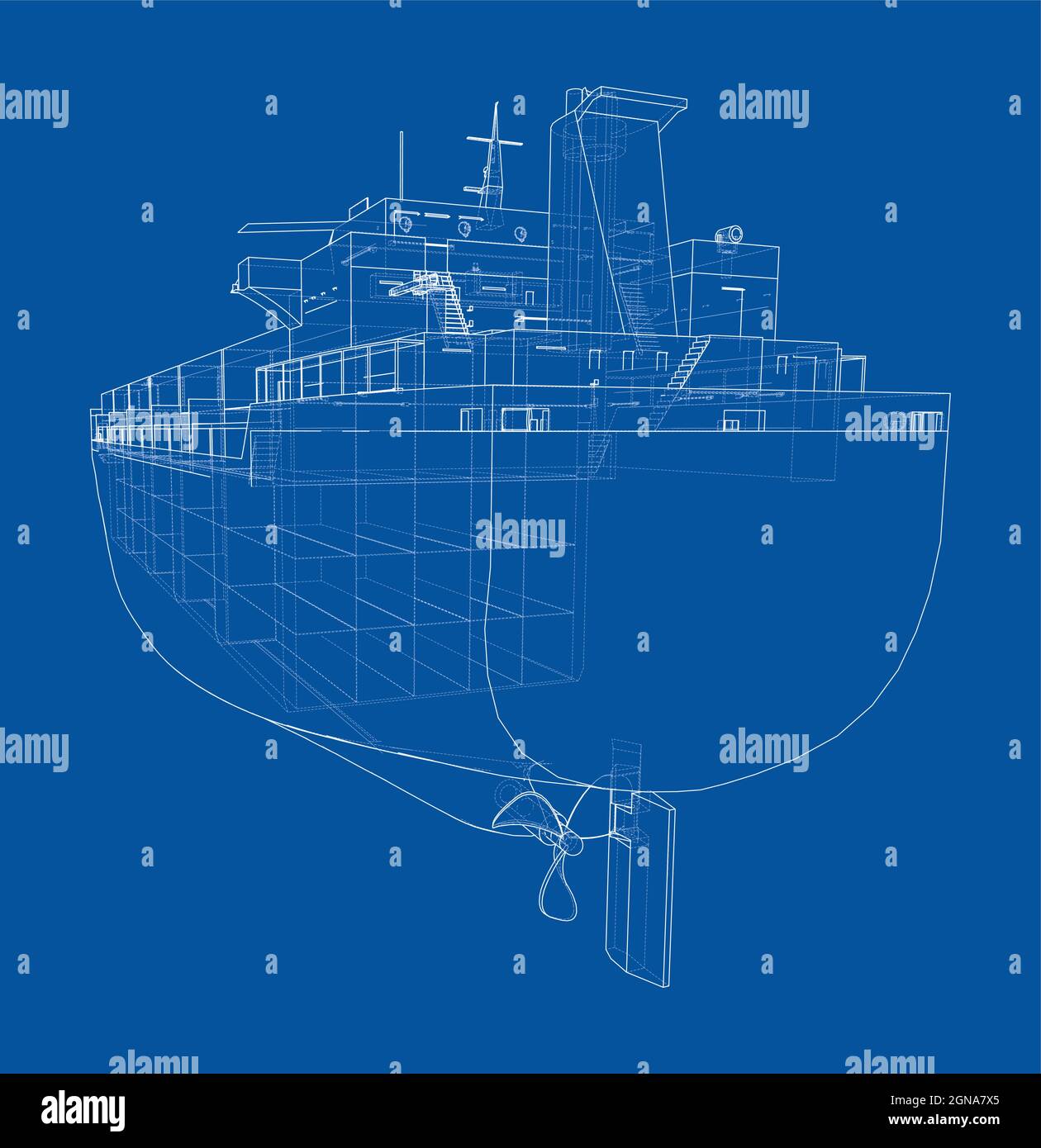 Cargo ship with containers. Vector Stock Vector Image & Art - Alamy