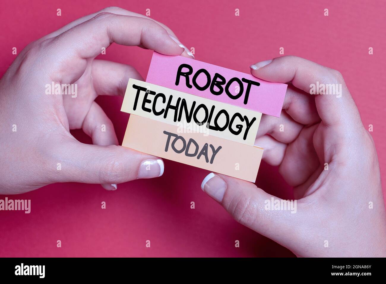 Hand writing sign Robot Technology. Internet Concept develop machines ...