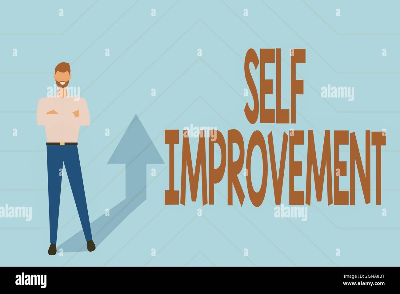 Sign displaying Self Improvement. Business overview process of making ...