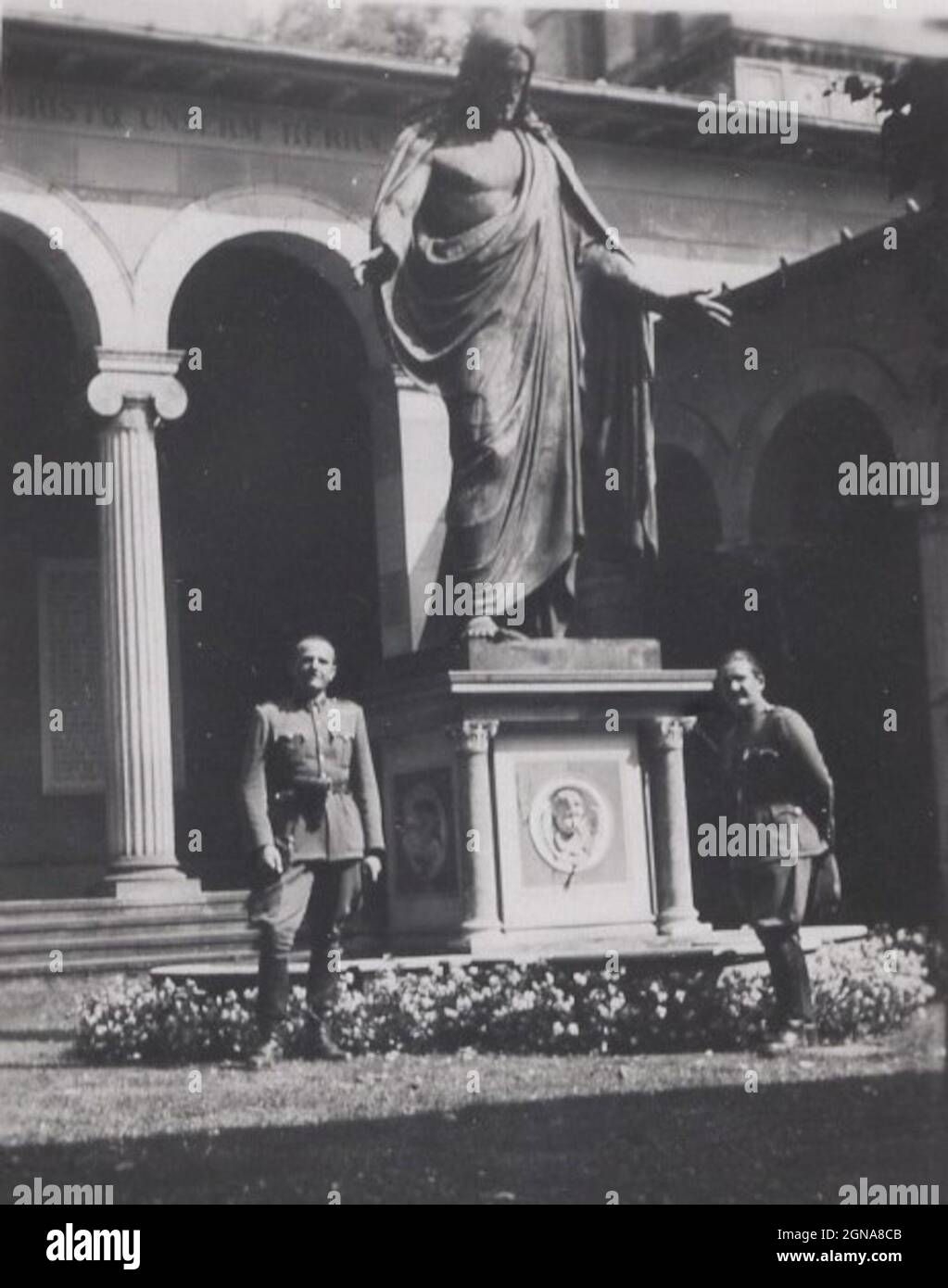rare original photograph. Two soldiers visited a Jesus Christ blessing ...
