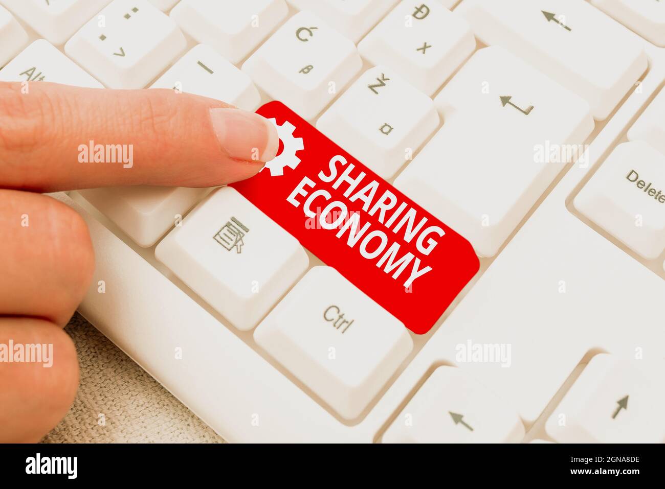 Text caption presenting Sharing Economy. Word for collaborative ...
