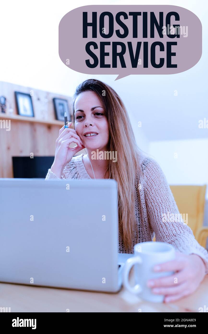 Writing displaying text Hosting Service. Business showcase provides ...