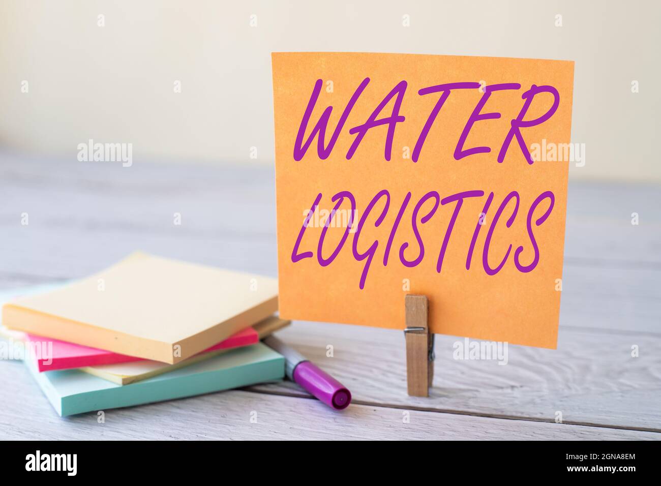 Text showing inspiration Water Logistics. Word Written on the ...