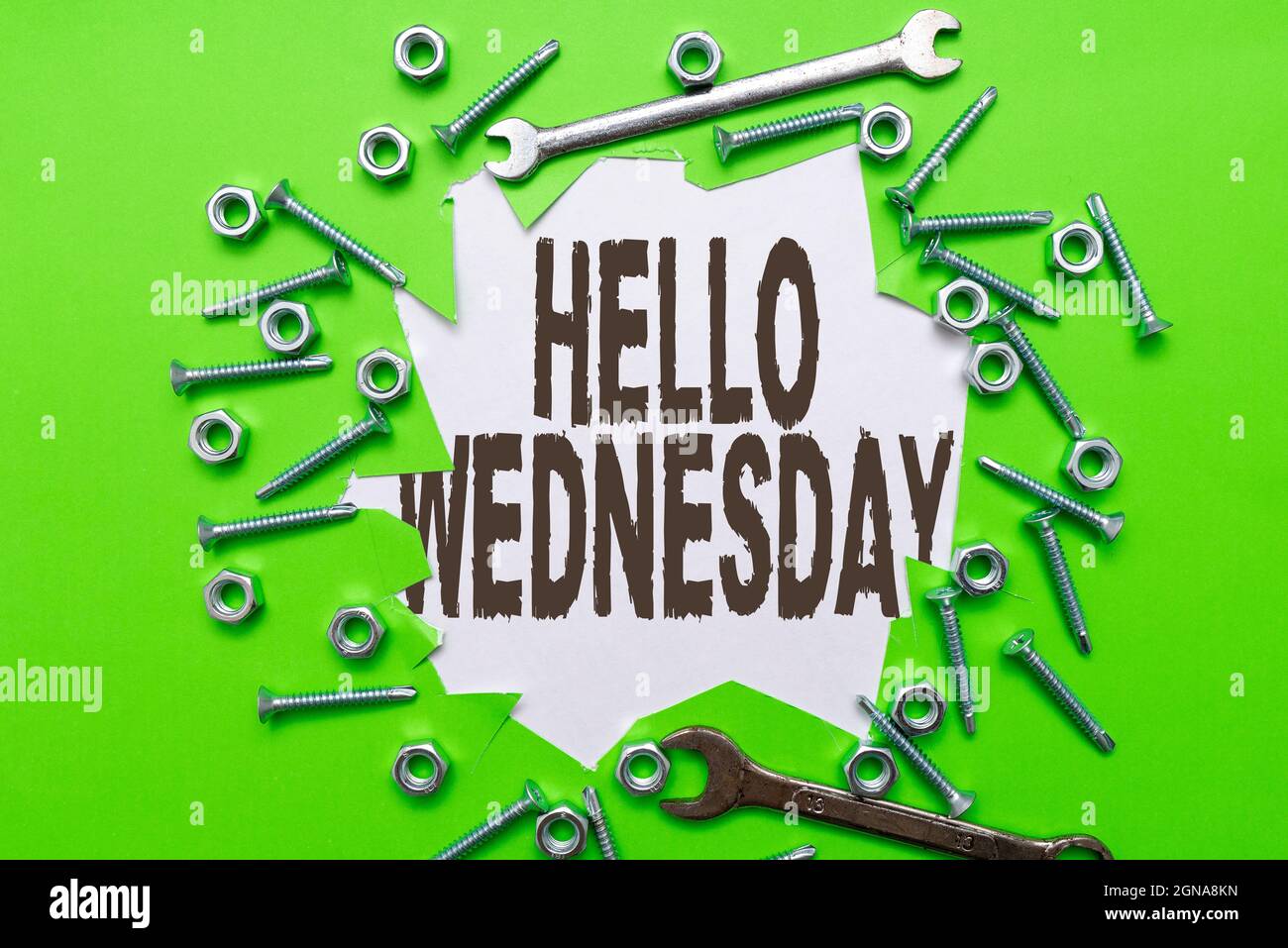 Conceptual caption Hello Wednesday. Concept meaning Hump day Middle of ...