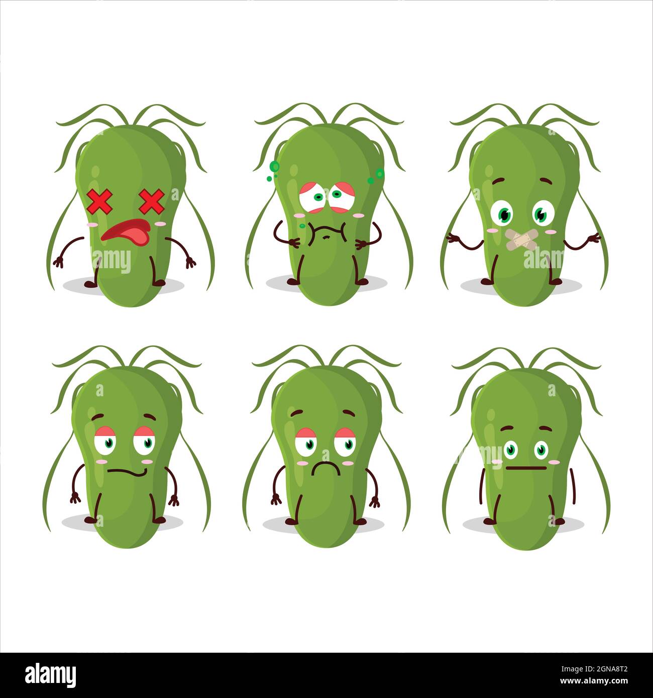 Contagious cartoon in character with nope expression. Vector ...
