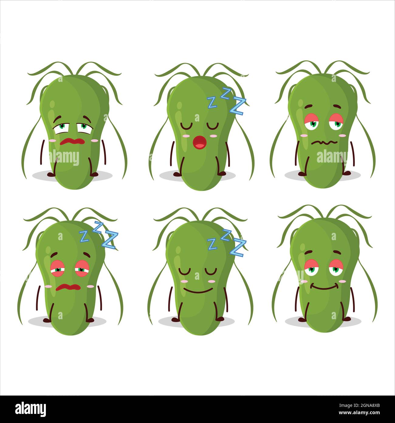 Cartoon character of contagious with sleepy expression. Vector ...