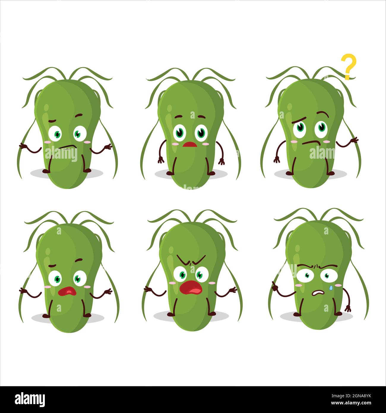 Cartoon character of contagious with what expression. Vector ...