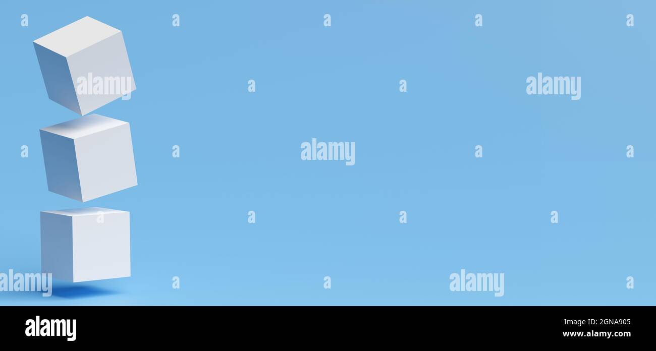 Abstract light background with concept cubes and blank space. 3d ...