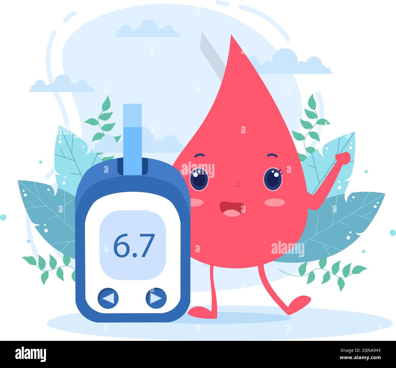 Diabetes Testing with Blood Glucose Meter, Exam Results, Tubes, Syringe ...