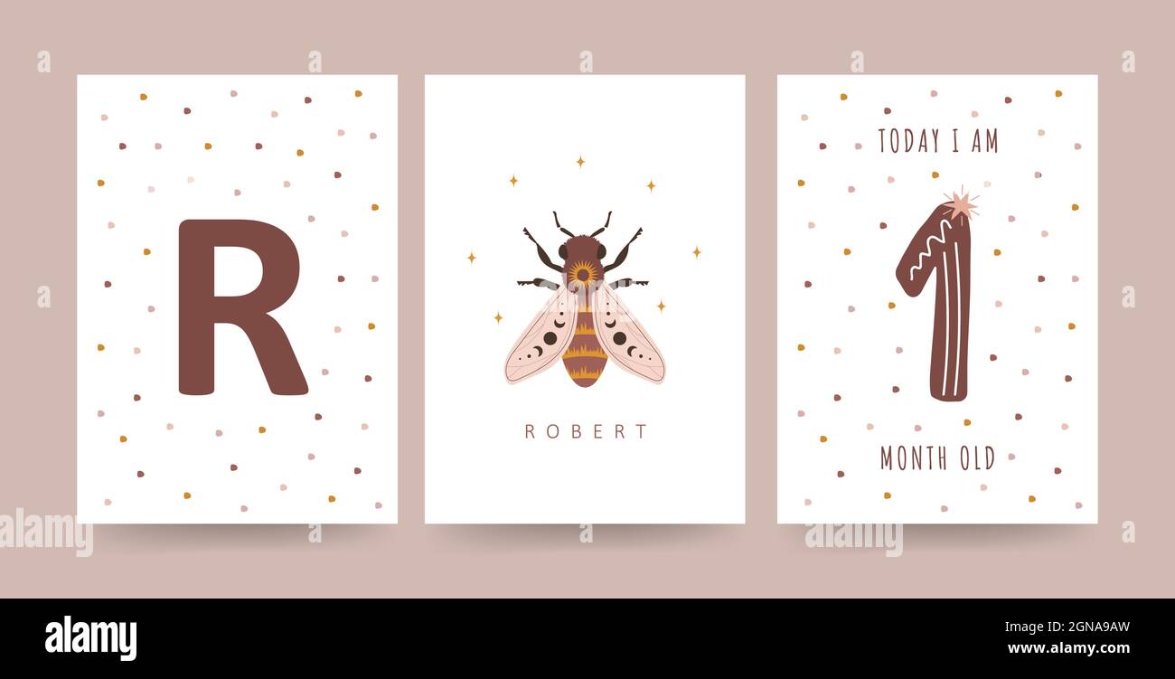 Kids milestone card. Nursery posters capturing special moments. Child ...