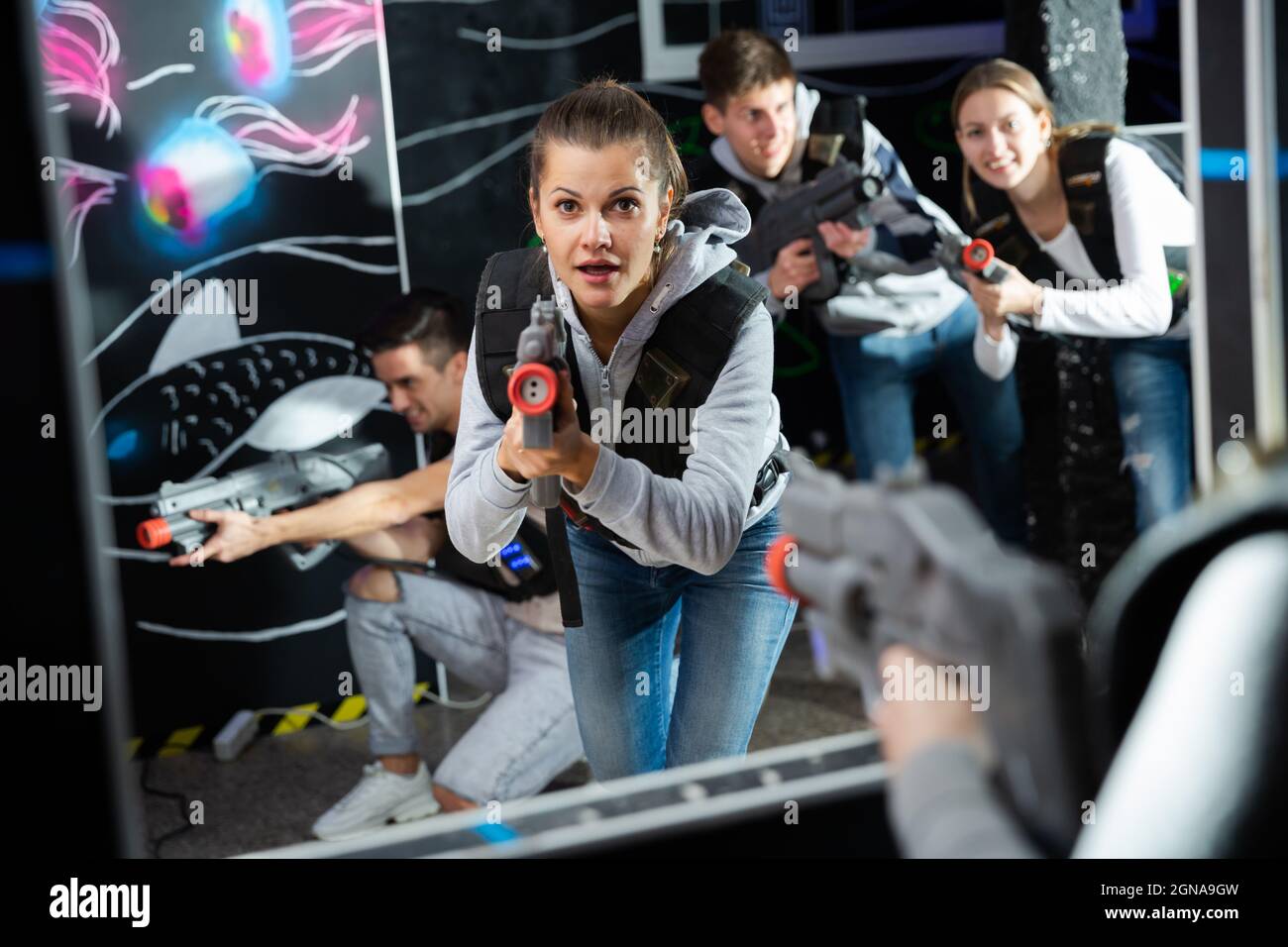 Lasertag battle hi-res stock photography and images - Alamy