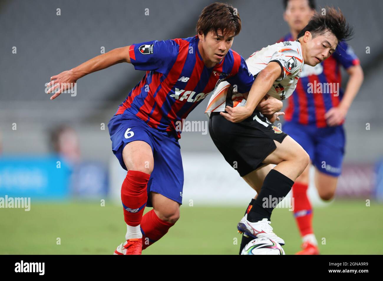 Ajinomoto Stadium, Tokyo, Japan. 22nd Sep, 2021. (L-R) Ryoya Ogawa (FC Tokyo), Yuki Soma ...