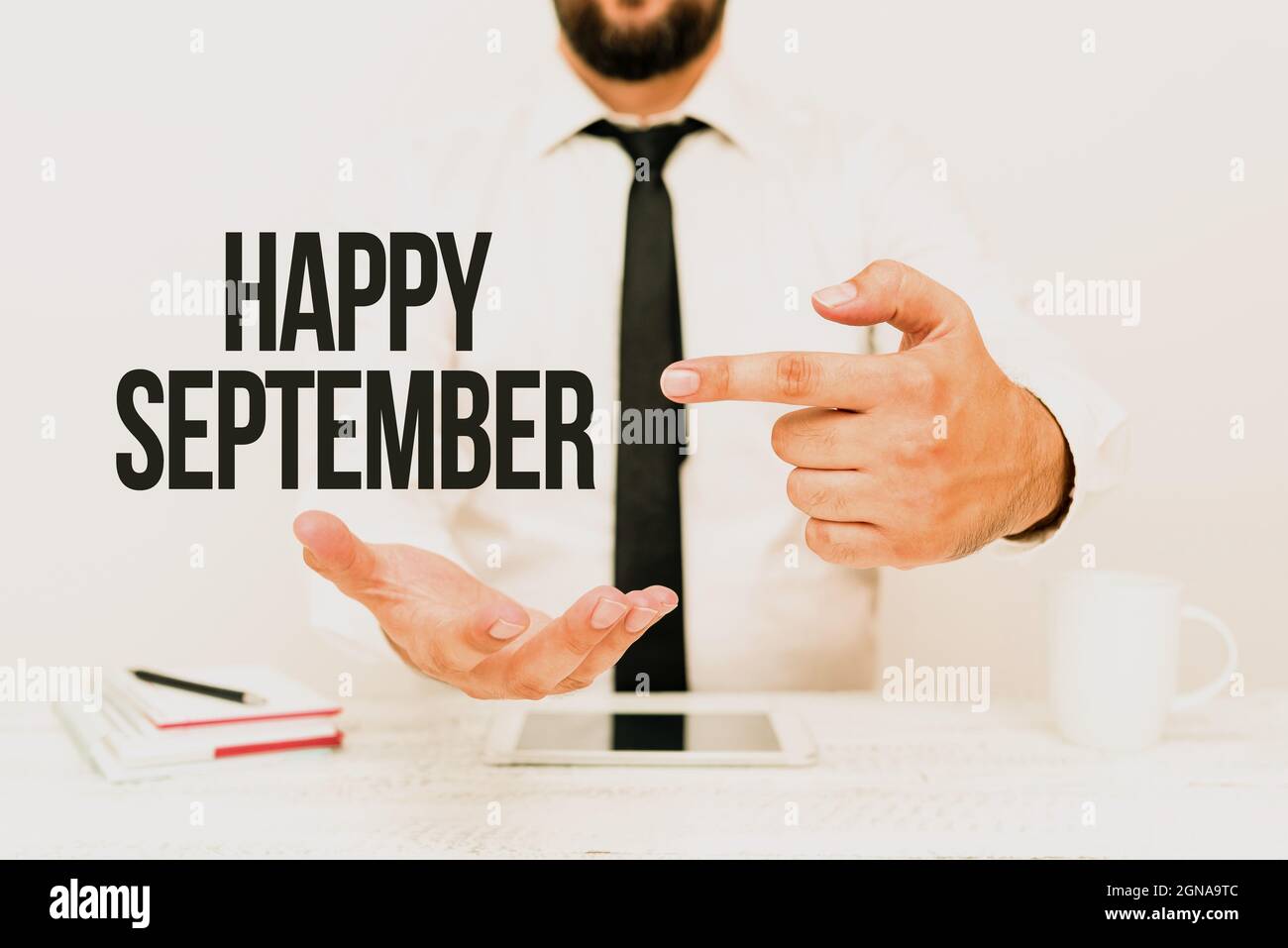Text showing inspiration Happy September. Business overview welcoming ...