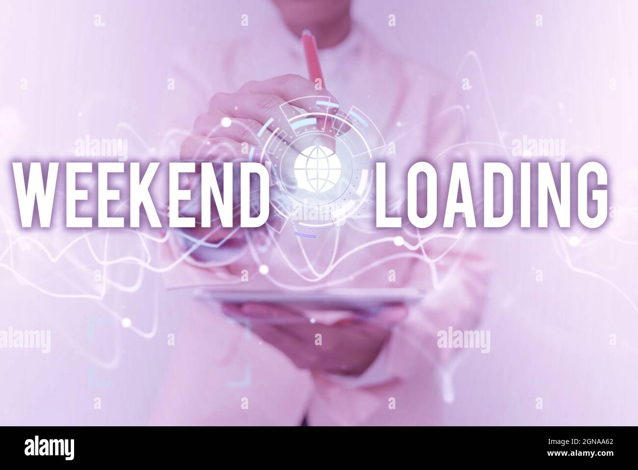 Text caption presenting Weekend Loading. Word Written on Starting ... Text caption presenting Weekend Loading. Word Written on Starting ...