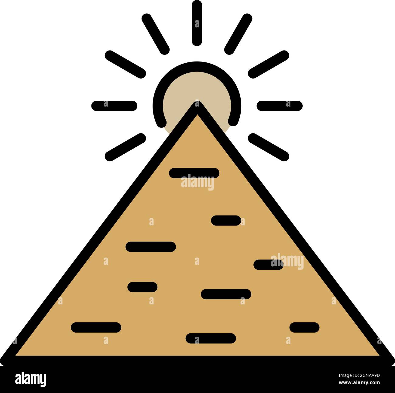 Great pyramid icon. Outline great pyramid vector icon color flat ...