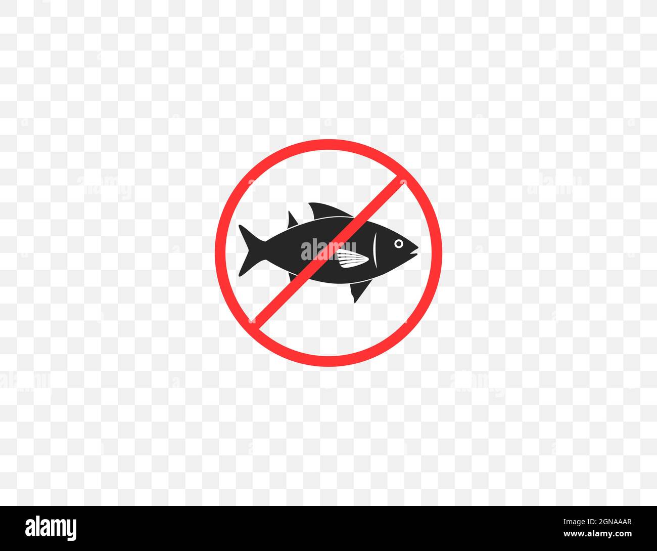 Ban, no fishing, prohibited icon. Vector illustration. Flat design ...