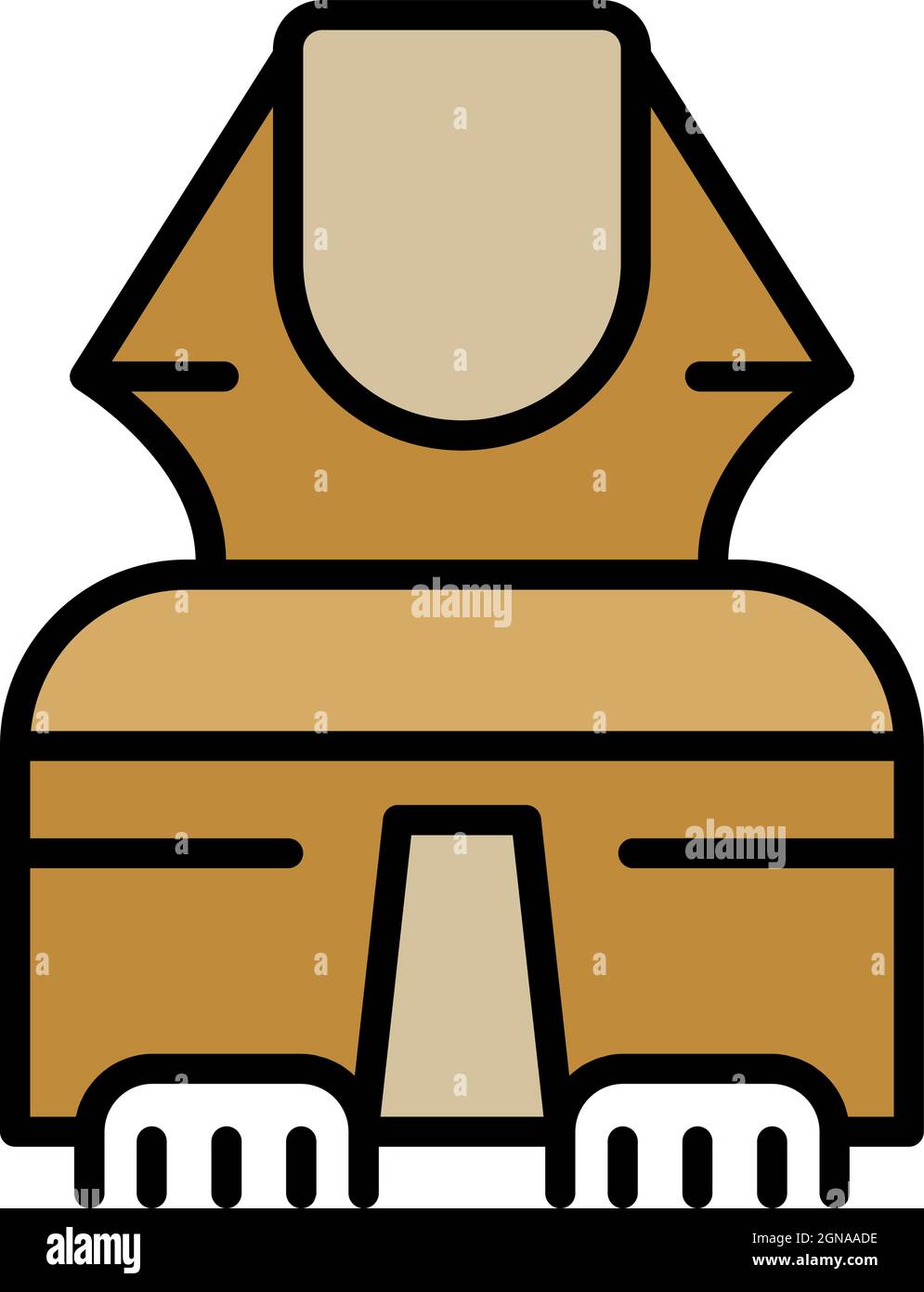 Egyptian sphinx in front icon. Outline egyptian sphinx in front vector ...