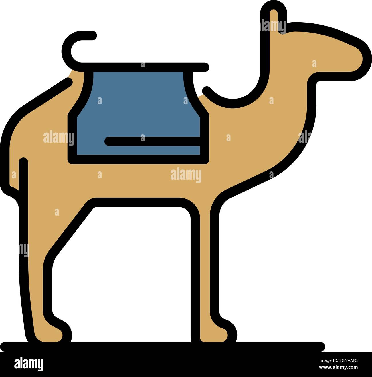 African camel icon. Outline african camel vector icon color flat ...