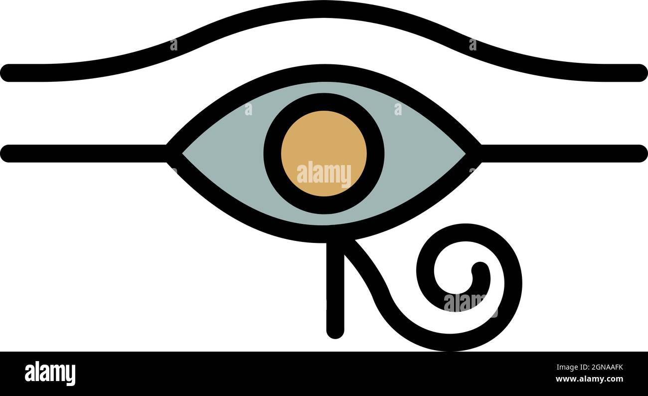 Egyptian eye icon. Outline egyptian eye vector icon color flat isolated ... Egyptian eye icon. Outline egyptian eye vector icon color flat isolated ...