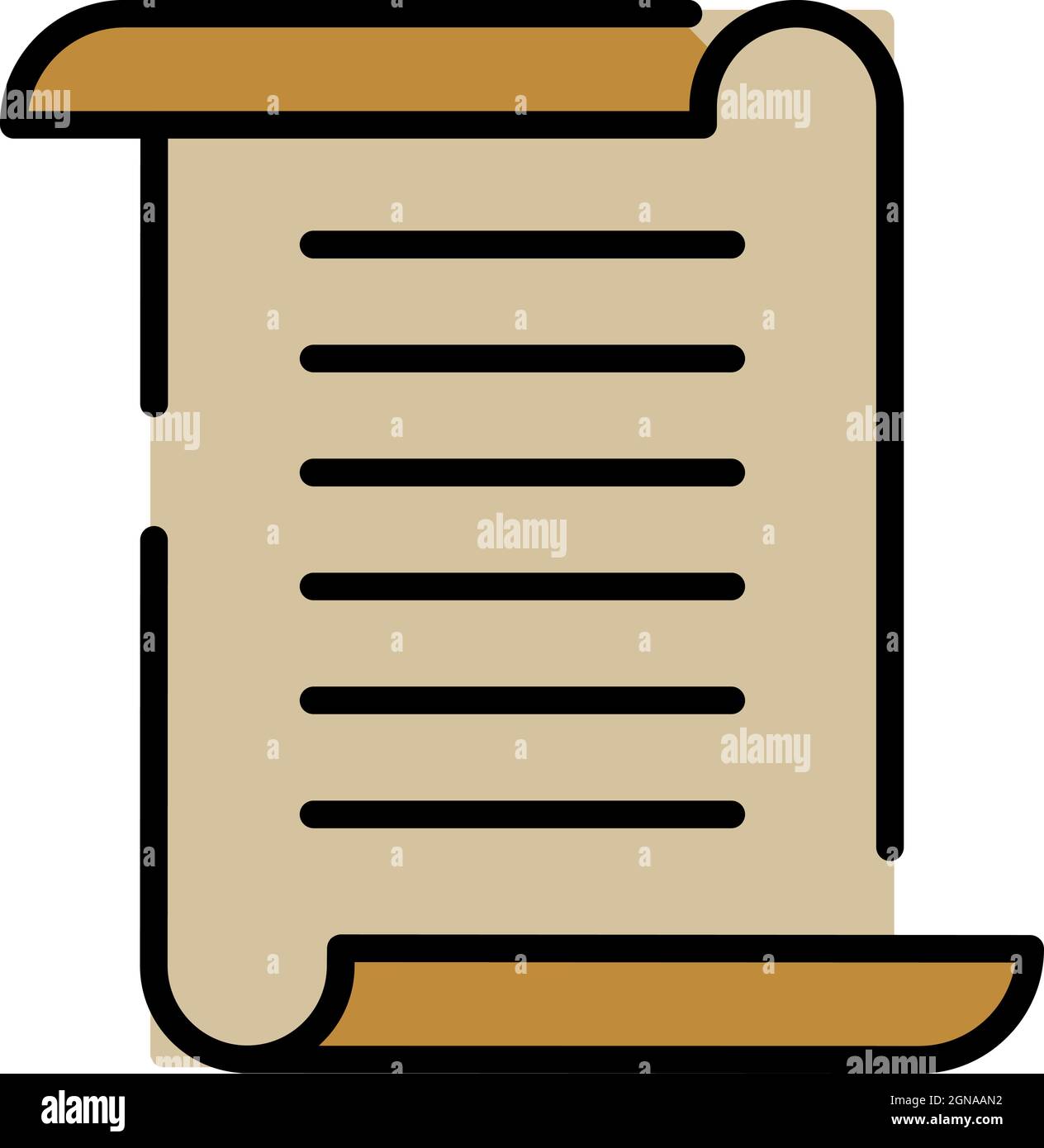 Papyrus icon. Outline papyrus vector icon color flat isolated Stock ...