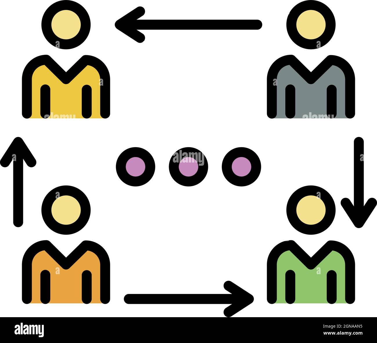 Delegation of tasks icon. Outline delegation of tasks vector icon color ...