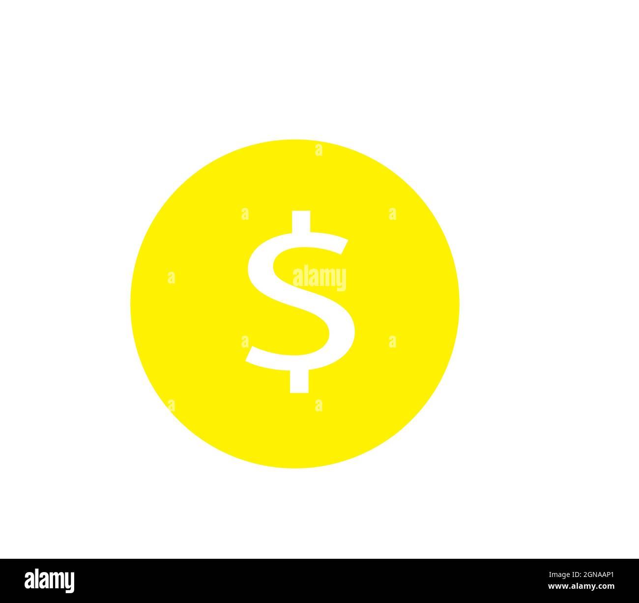 yellow dollar coin vector sign, dollar coin symbol illustration Stock ...