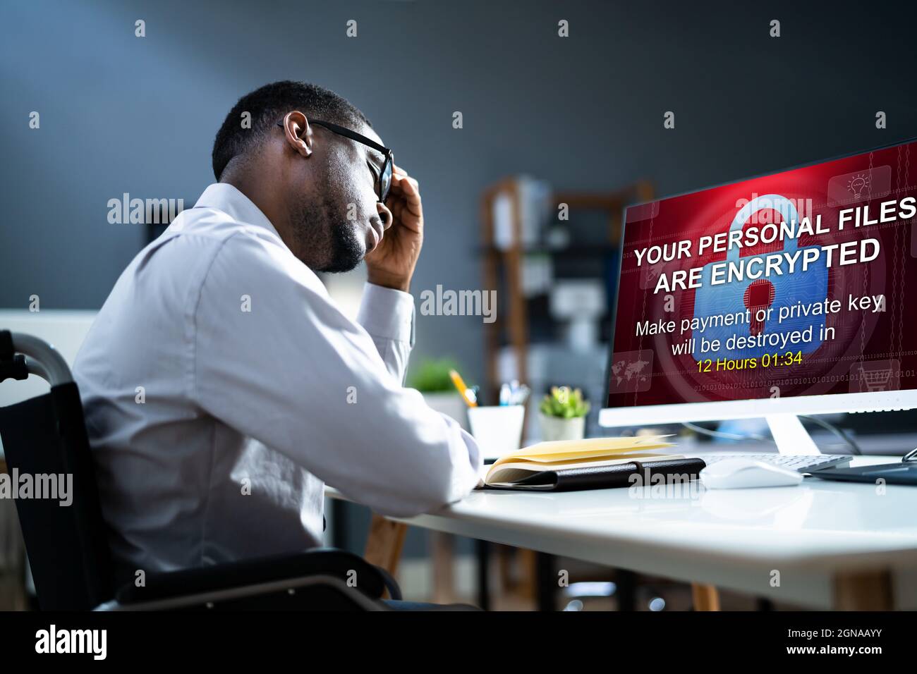 Ransomware Malware Cyber Attack On Business Computer Stock Photo - Alamy