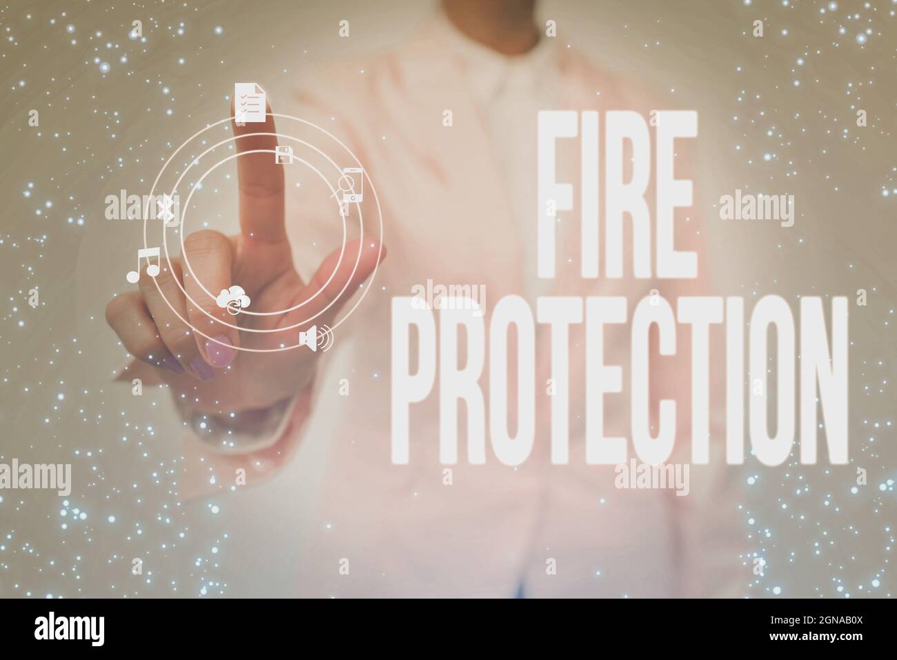 Inspiration showing sign Fire Protection. Word Written on measures ...