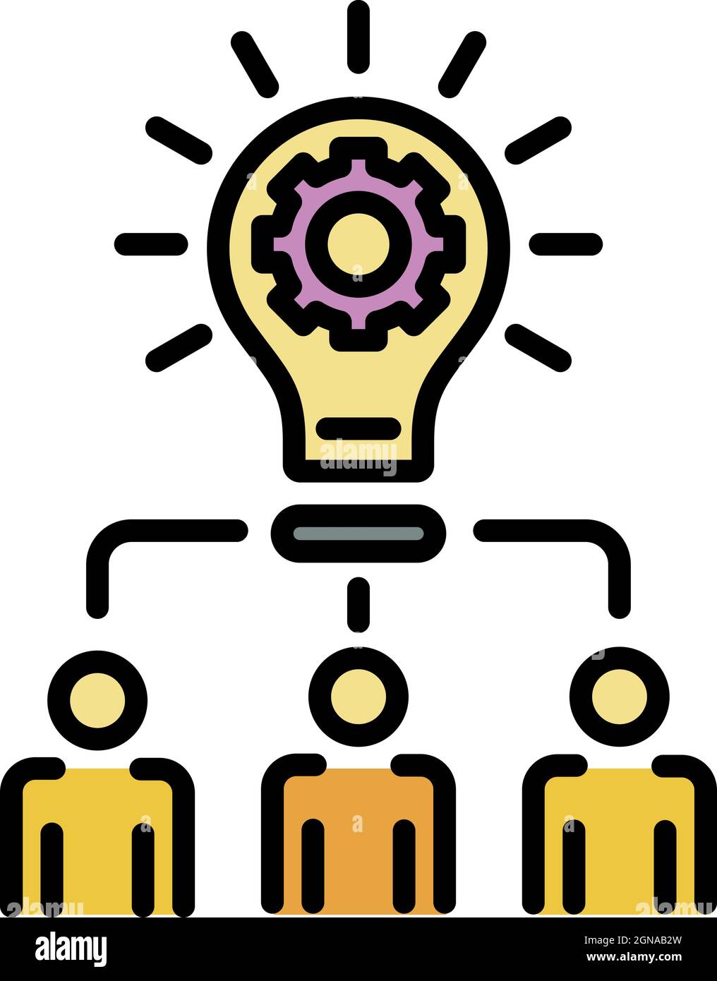 General idea icon. Outline general idea vector icon color flat isolated ...