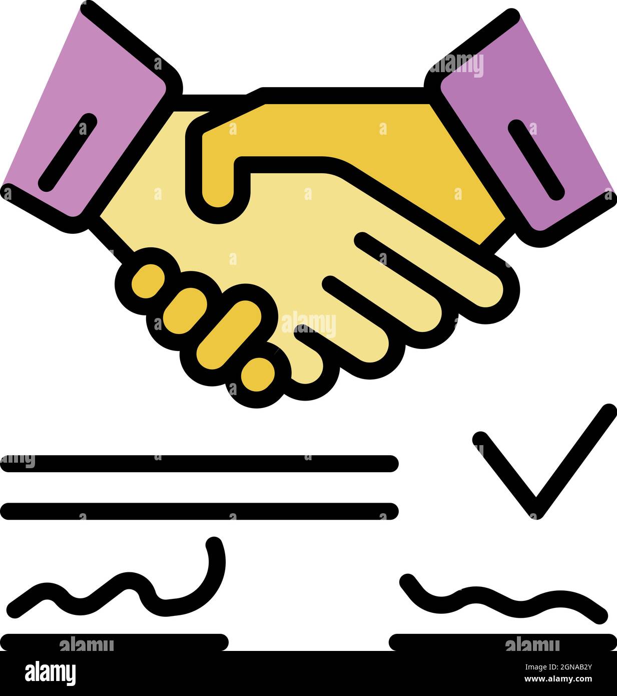 Contract signing icon. Outline contract signing vector icon color flat ...