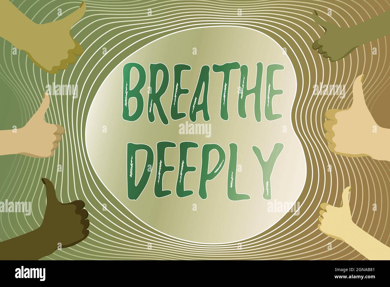 Hand writing sign Breathe Deeply. Business approach to take a large ...