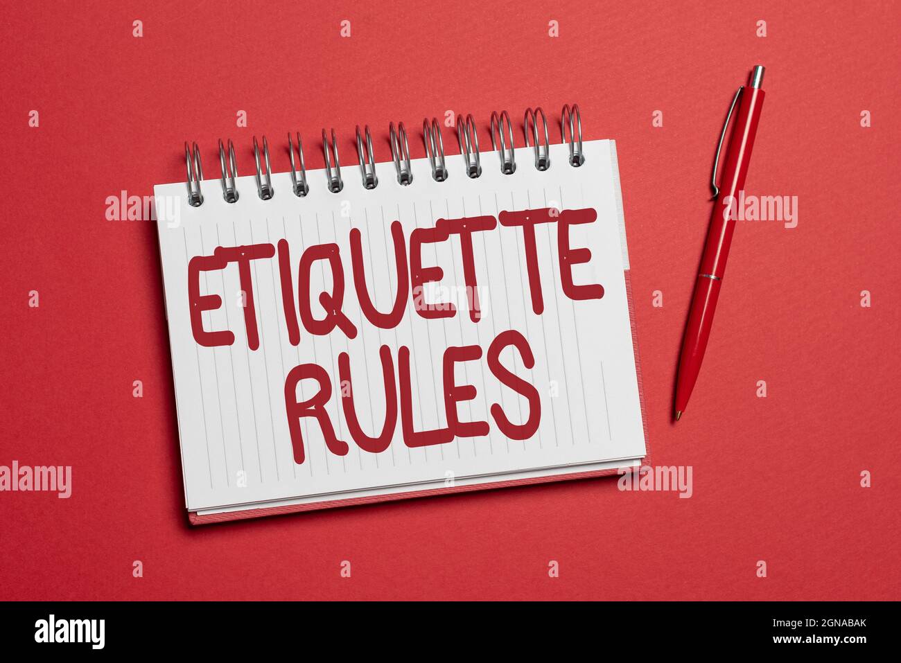 Text sign showing Etiquette Rules. Conceptual photo customs that ...