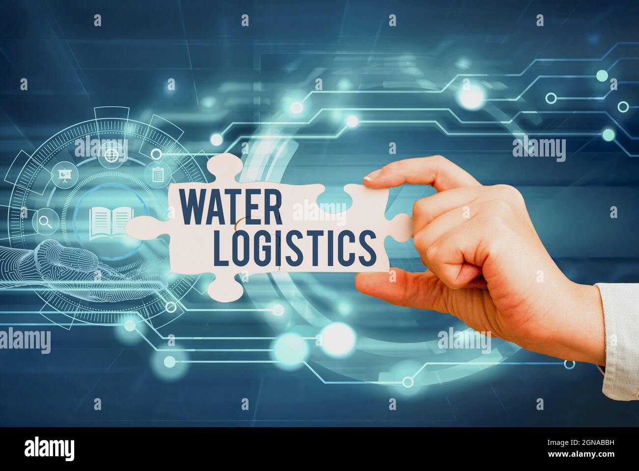 Sign displaying Water Logistics. Concept meaning the management of the ...
